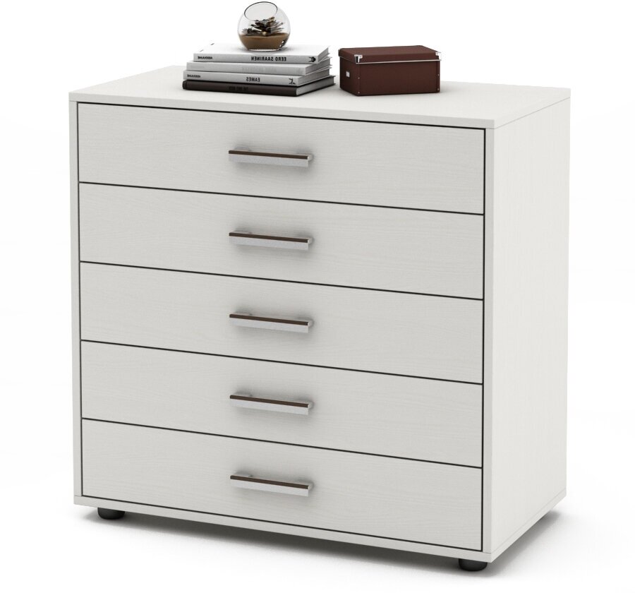 Комод для одежды с ящиками Остин (Ливерпуль)-7, ЛДСП, 5 ящиков, 80х40х77.7 см, белое дерево