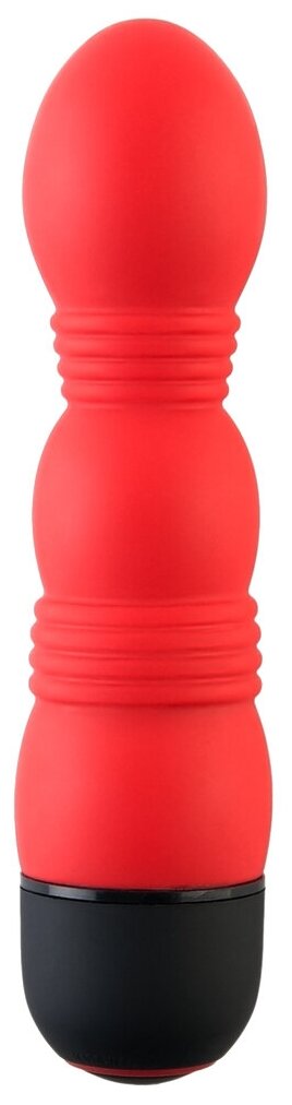 ToyFa Анальный вибратор из силикона Black&Red 16см, красный