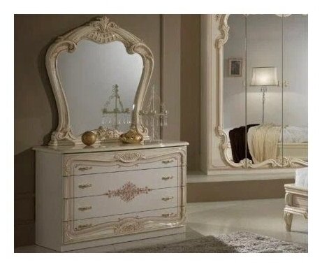 Комод с зеркалом Диана крем глянец, фабрики Диа Мебель, Россия.