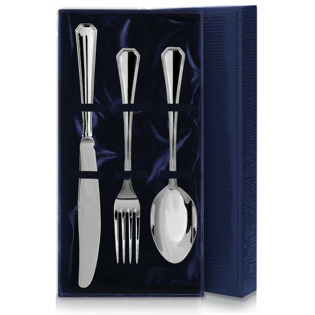 Набор из 3-х серебряных столовых приборов Элегант