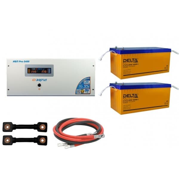 ИБП для дома | Инвертор (ИБП) Энергия PRO-3400 + Аккумуляторная батарея Delta DTM 12200 L