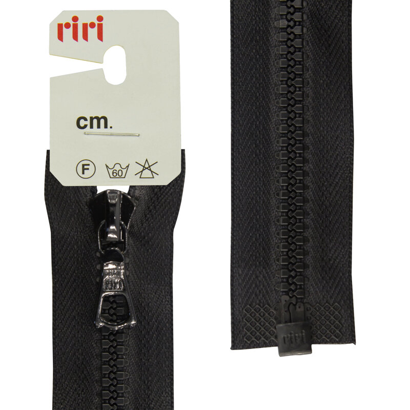 Молния RiRi Швейцария тракторная разъёмная 1 замок 6 мм 70 cм черный 5753720/70/2110