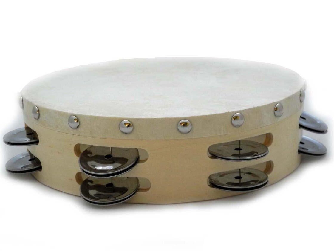 Тамбурин с 12 джинглами 20 см, дерево, металл, кожа, FT 8-12 Flight