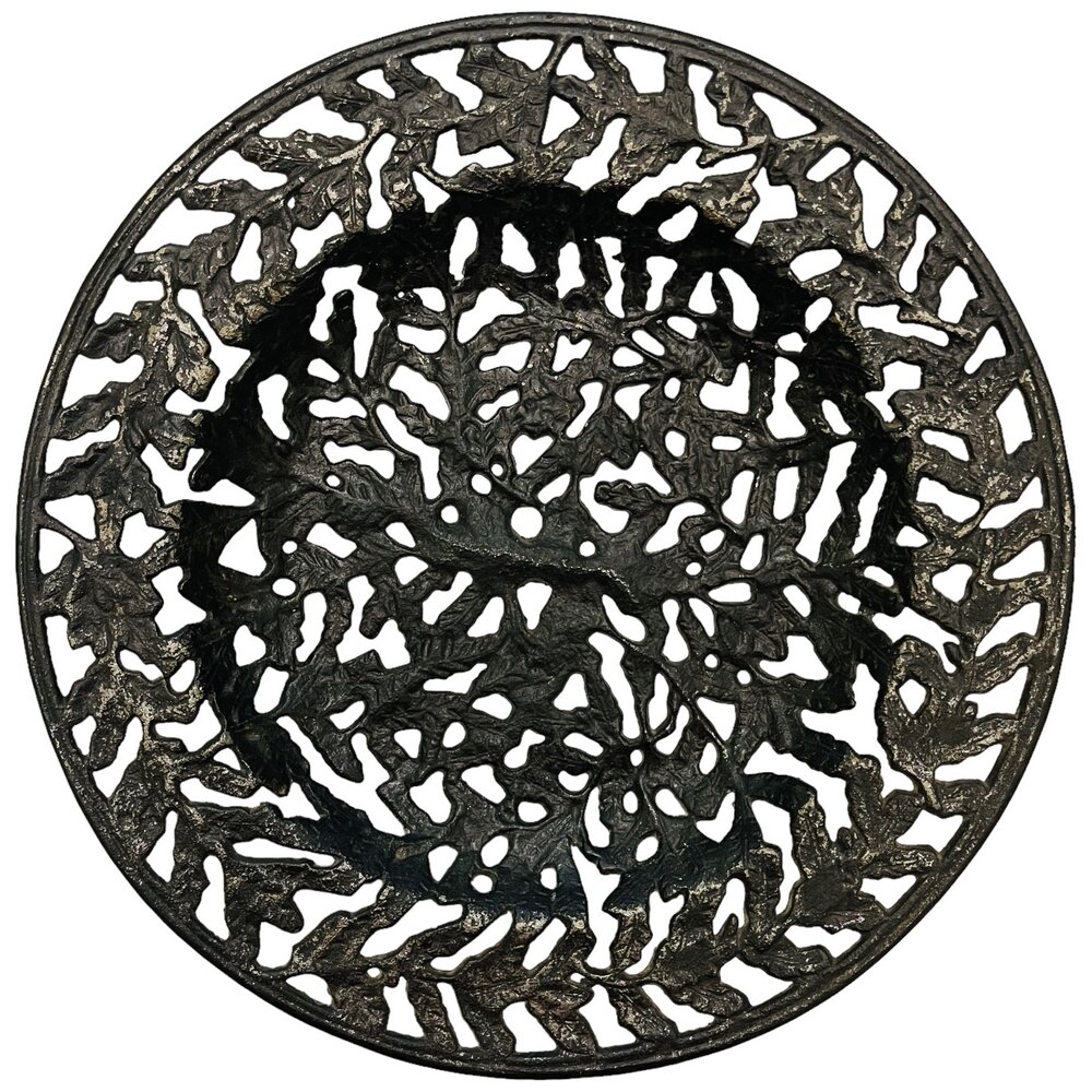 Чугунная ажурная тарелка "Дубовые листья" 1981 г. Автор Торокин В. Ф. Куса, СССР