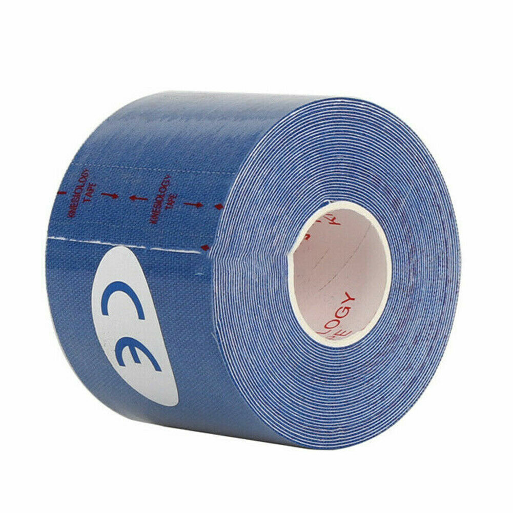 Тейп/ Кинейзио тейп/ Тейп лента/ Кинезио тейп для тела и лица/ Спортивный пластырь 5см/ Тейп синий