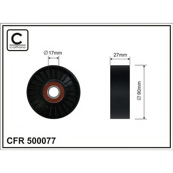 CAFFARO 500077 (53030958AC / 53030958AD / 68045800AA) ролик натяж-ля ремня