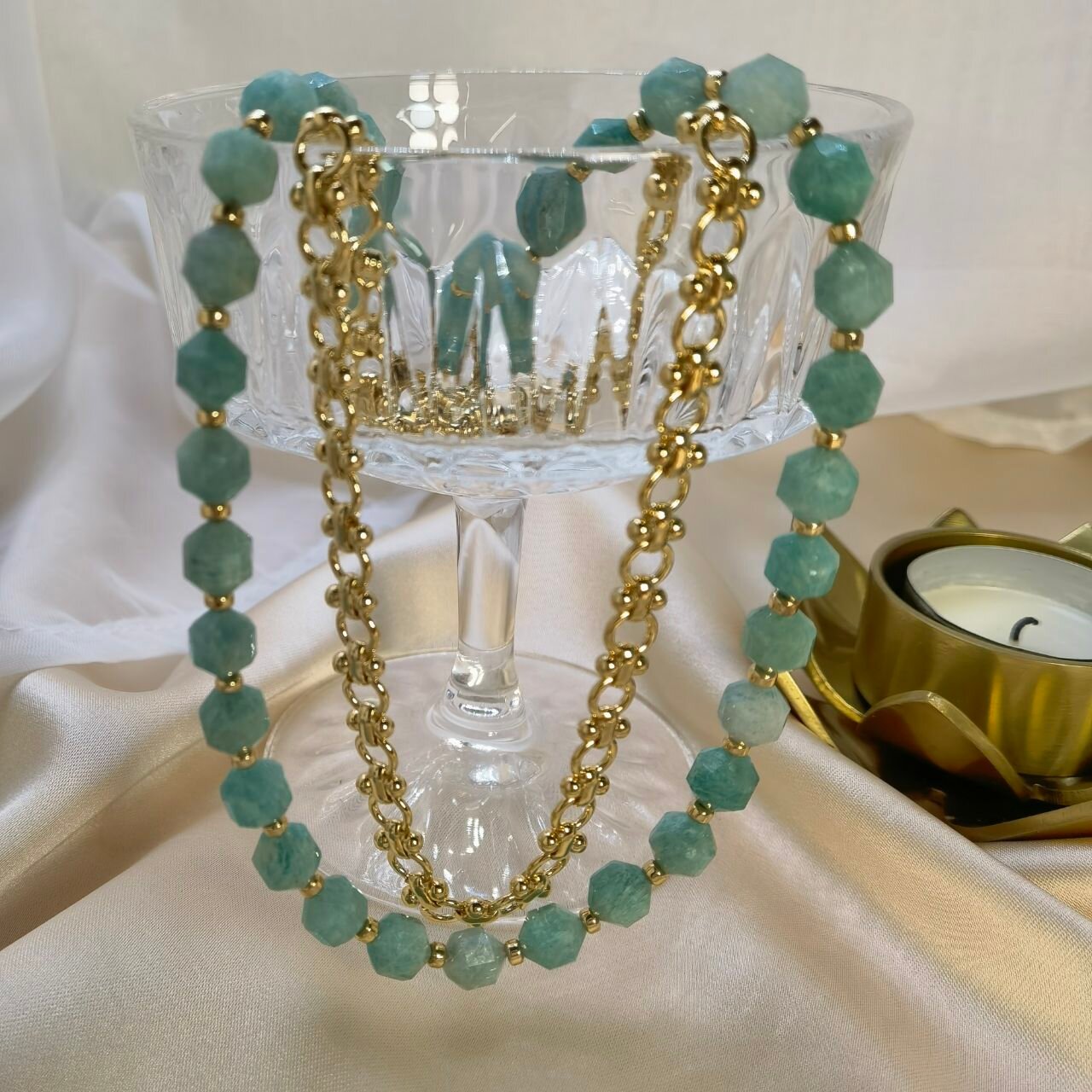 Серьги, амазонит