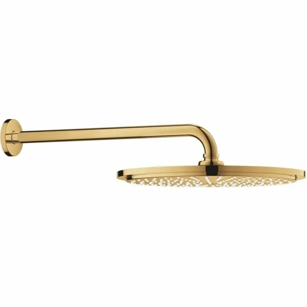 Верхний душ с кронштейном Grohe 26066gl0 Rainshower, золотой латунный корпус, круглая лейка, настенный монтаж