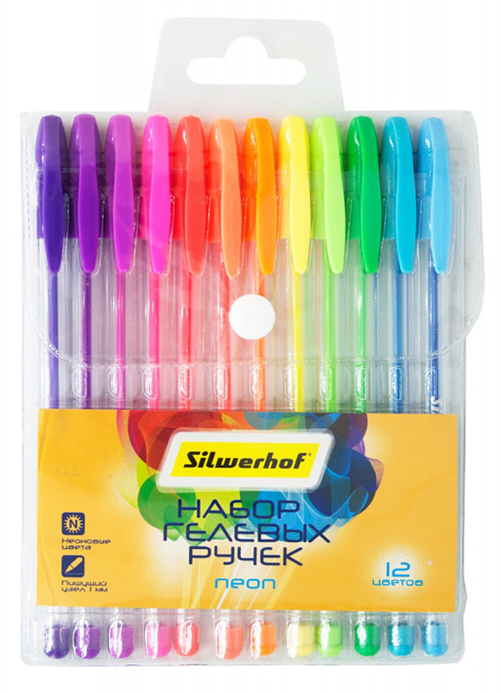 Набор ручек гелевых 12 цветов NEON (026178-12)