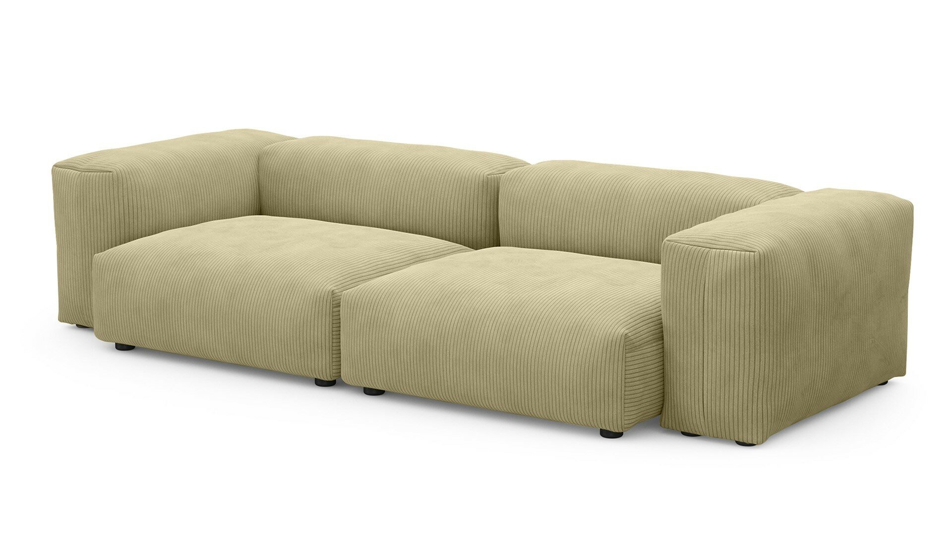 Диван Фиджи двухсекционный (большой) Cilium Cream NEW 273x116x62 см, бежевый Вельвет, нераскладной GOODFORM
