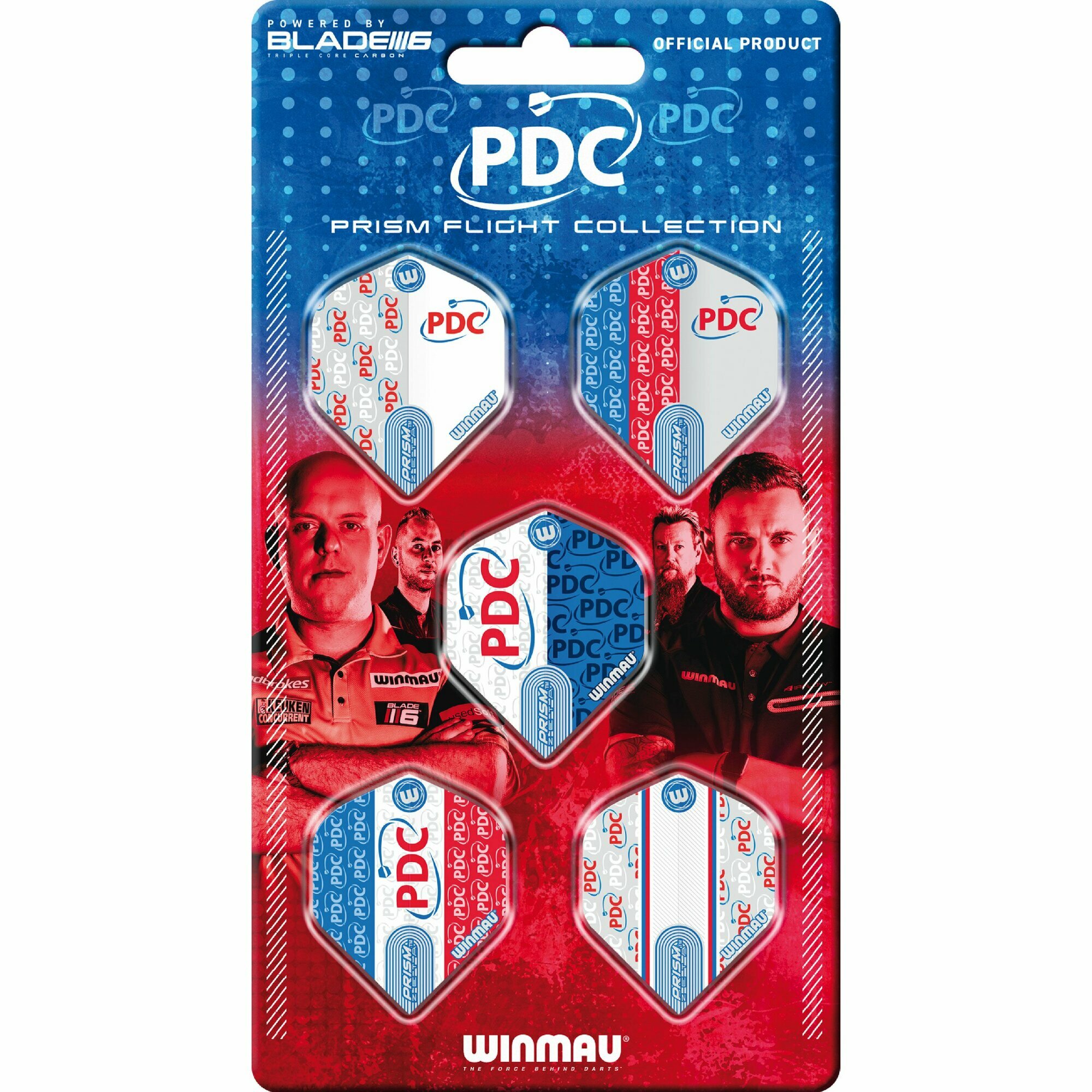 Набор (8149) из 5-ти комплектов оперений Winmau PDC Prism Zeta Collection. Профессиональные оперения для дротиков Дартс.