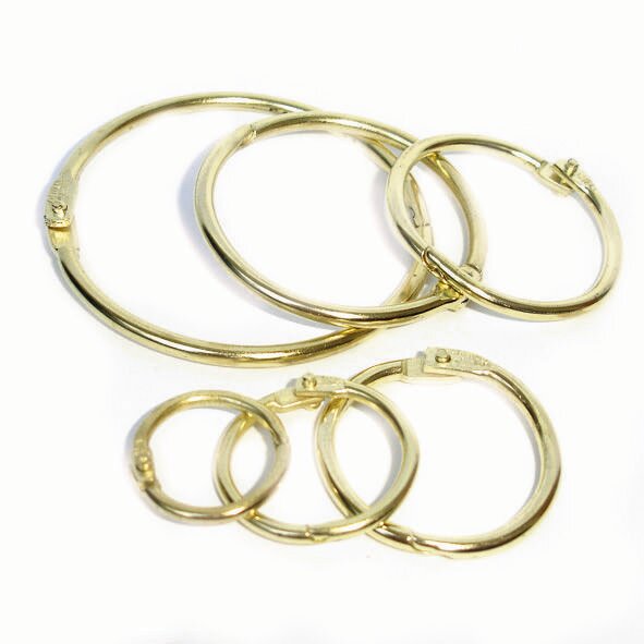 Кольцо разъемное металлическое 19 мм золото (100 шт)