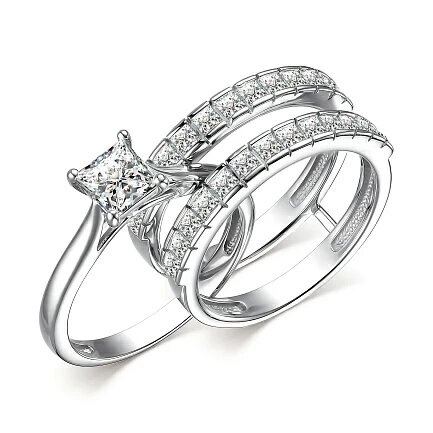 Кольцо наборное АЛЬКОР, серебро, 925 проба, фианит
