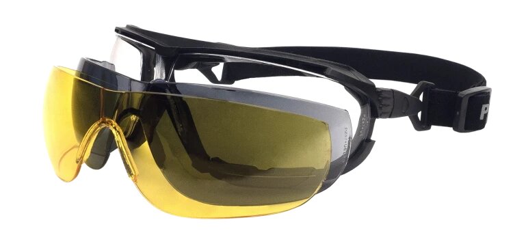 Очки баллистические стрелковые PMX Power G-7700 KIT Прозрачные 96% Жёлтые 89% Серые 23%