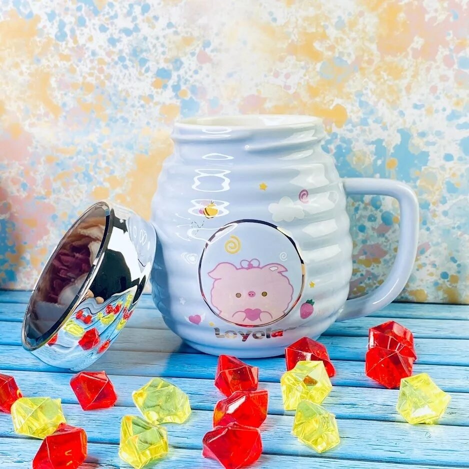 Детская кружка 470мл с крышкой Фарфор 315-038 118-315-038