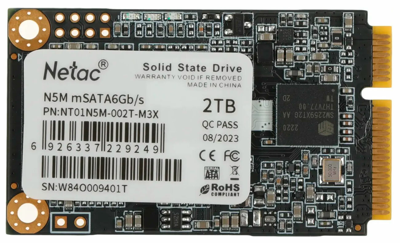SSD накопитель Netac mSATA N5M 2048 Гб SATA III (NT01N5M-002T-M3X)