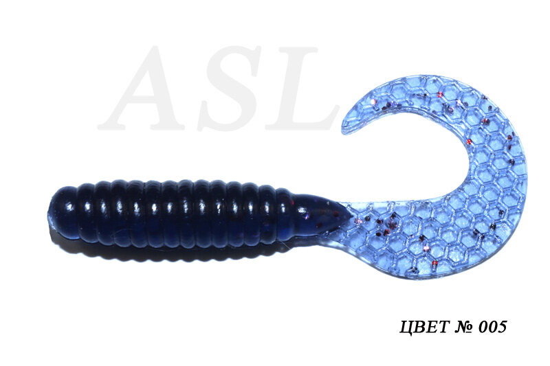 Силиконовая приманка ASL "Твистер" цвет № 005, L-5см (2"), 10шт/уп