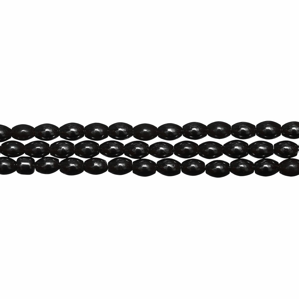 Бусины каменные, гематит, рис, 6х4мм, 60 шт, низка