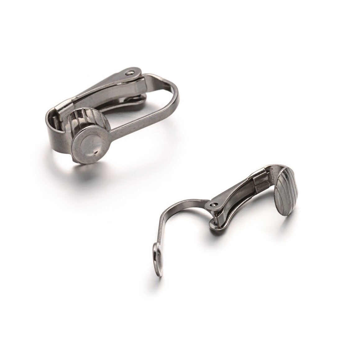 Основы под клипсы, 16х5мм, с платформой, базовый материал - нержавеющая сталь, без покрытия, 2 пары