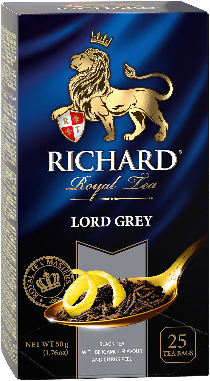 Чай черный RICHARD Lord Grey Цейлонский байховый, 25пак x 3 упаковки