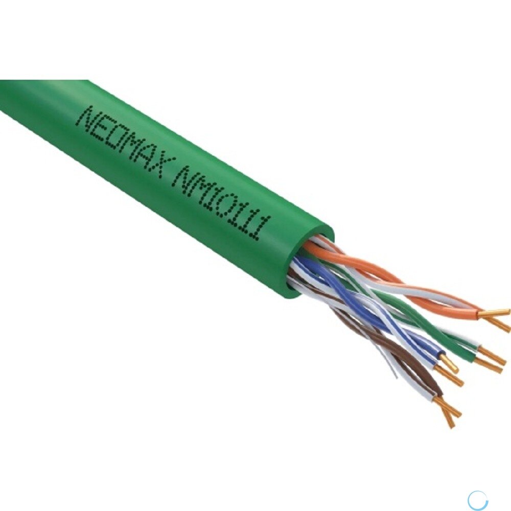 Кабель витая пара U/UTP 5e кат. 4 пары Neomax NM10111 24AWG(0.51 мм), медь, LSZH, зелёный, уп/305м