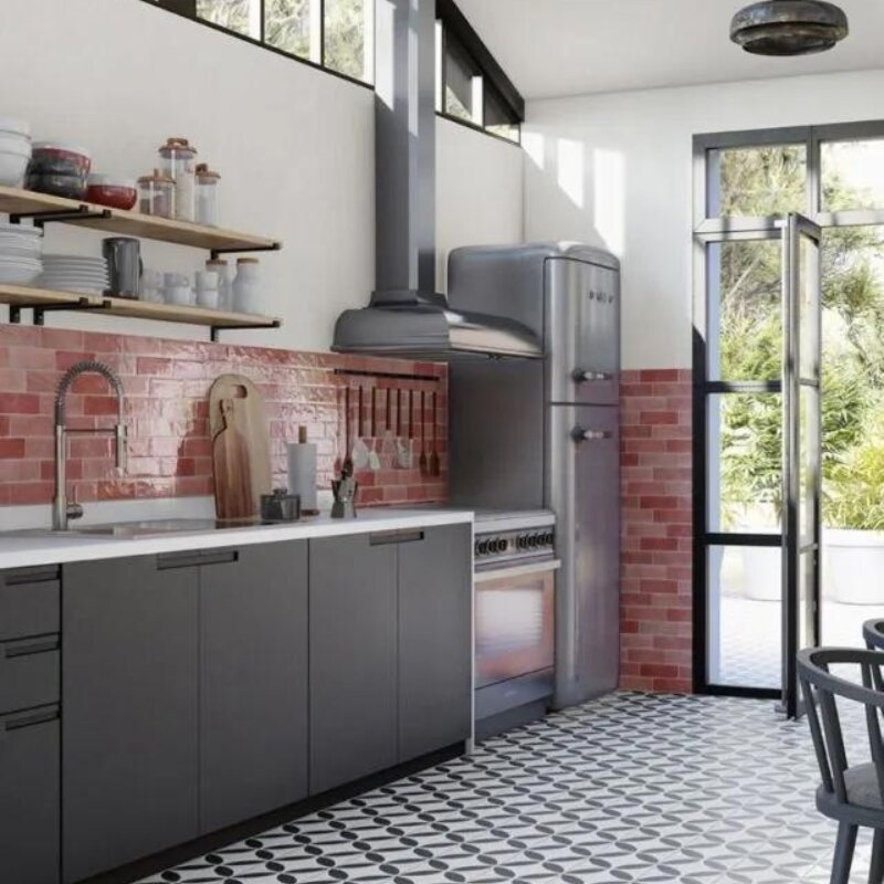 Плитка Mainzu Positano Rubino 6.5x20 PT03158 бетон гладкая, глянцевая Мелкоформатная, изностойкая