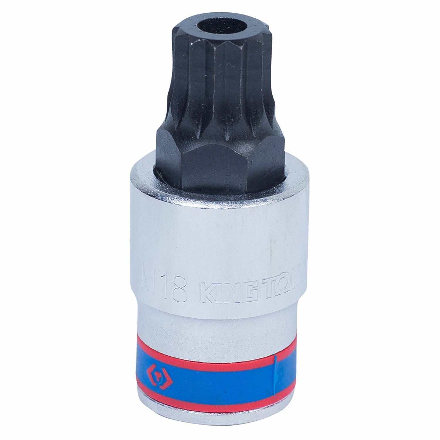 KING TONY Насадка (бита) торцевая 1/2", Spline, M18, L 66 мм, с отверстием 402B18