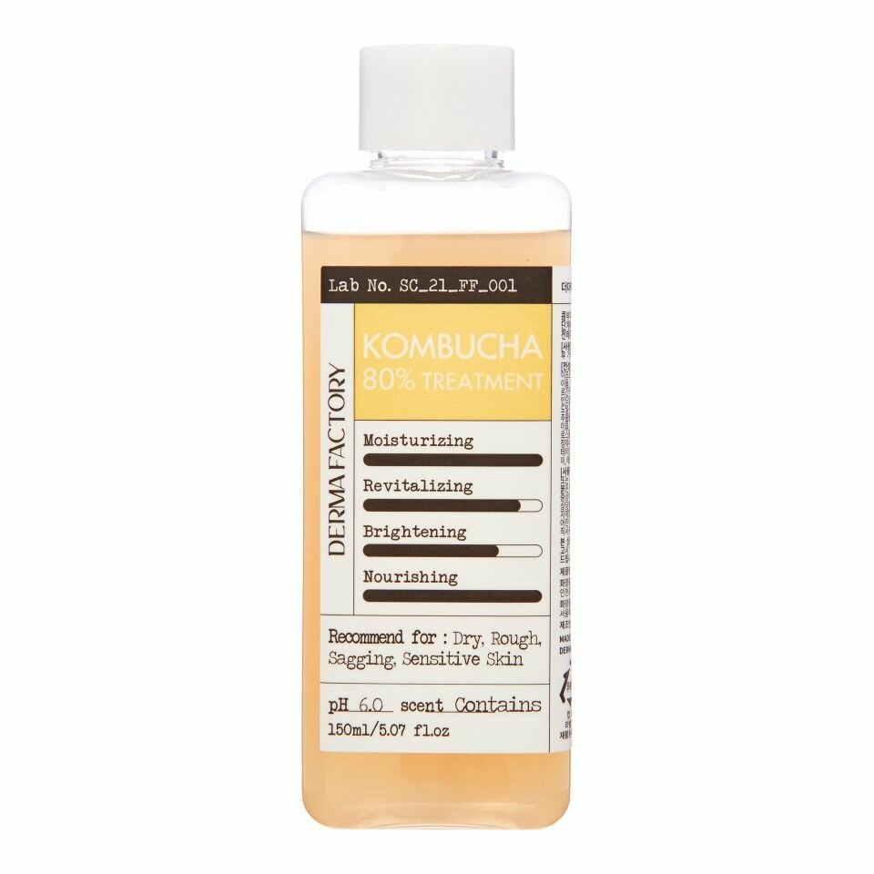 Derma Factory Эссенция-тонер для лица Kombucha 80% Treatment, Питательная, с экстрактом комбучи, 150 мл