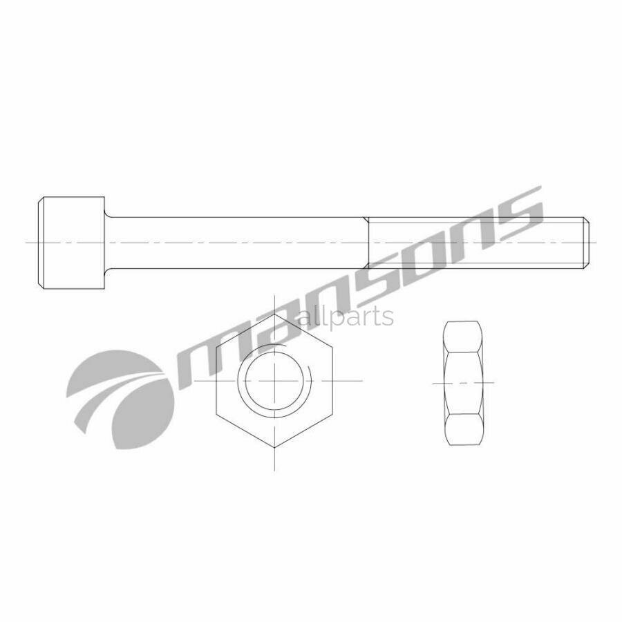 MANSONS 700591 болт! центральный задней рессоры M16x40 L=315mm \ IVECO Trakker 04>