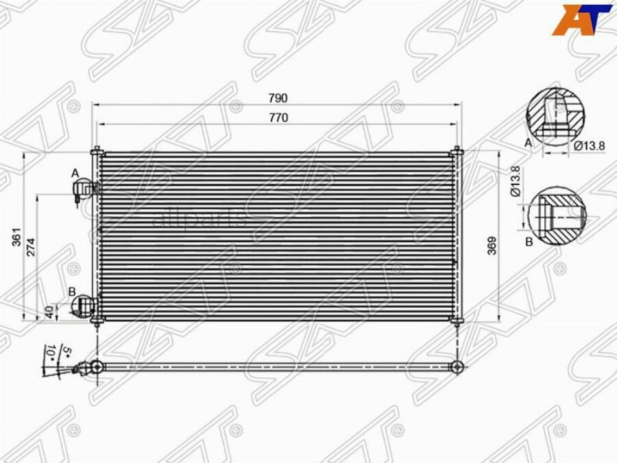 SAT ST-FD63-394-0 Радиатор кондиционера Ford Tourneo Connect 02-
