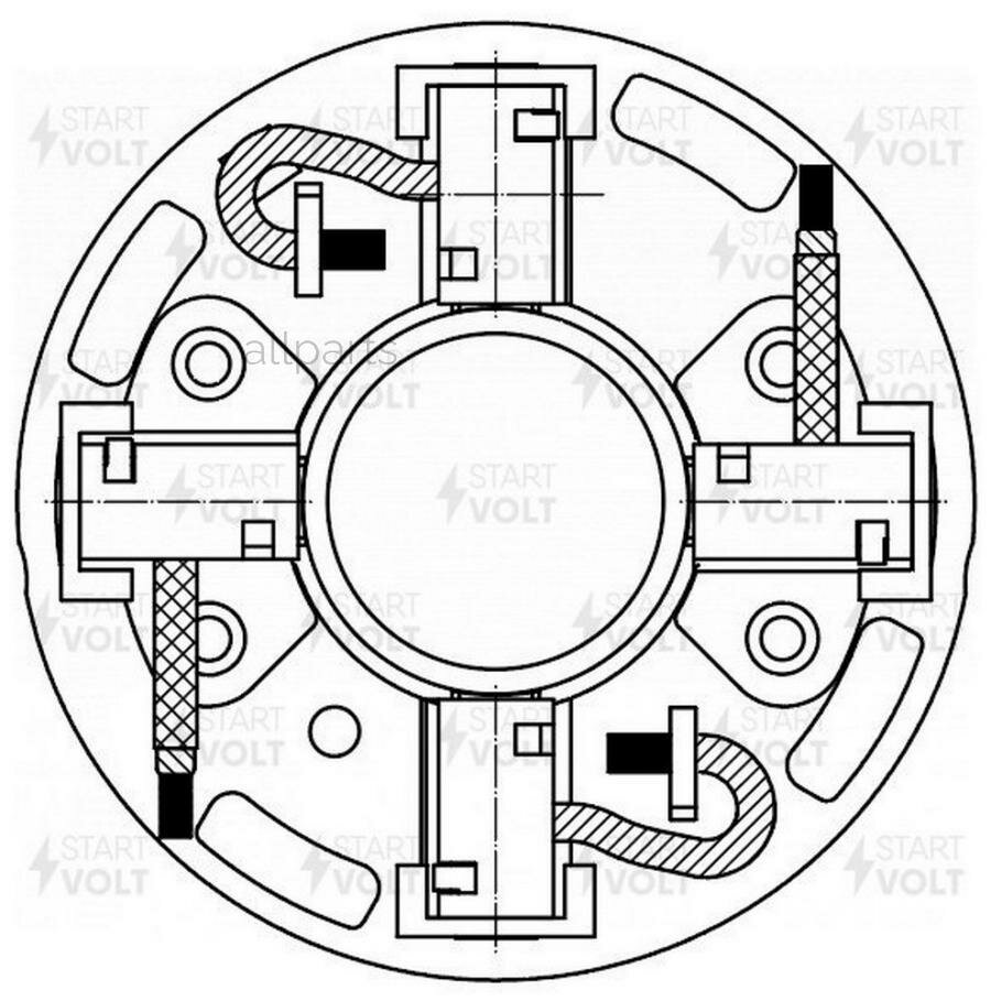 STARTVOLT VBS-1500 Узел щеточный стартера для а/м Ford Transit (14-) 2.2TDCi/MB Sprinter W906 (06-) 2.1D (VBS 1500)