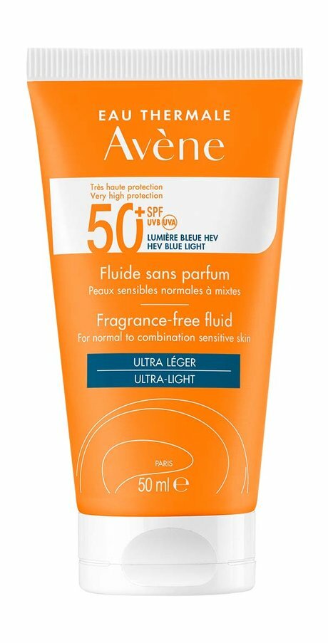 Avene Fragrance-free Fluid Ultra-Light SPF 50+ Солнцезащитный ультралегкий флюид для чувствительной кожи лица 50мл