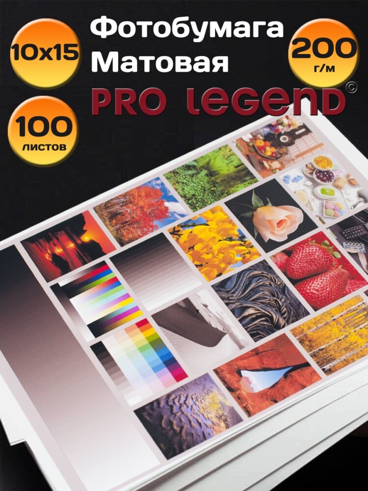 Фотобумага Pro Legend 10х15 матовая 200г/м 100л.