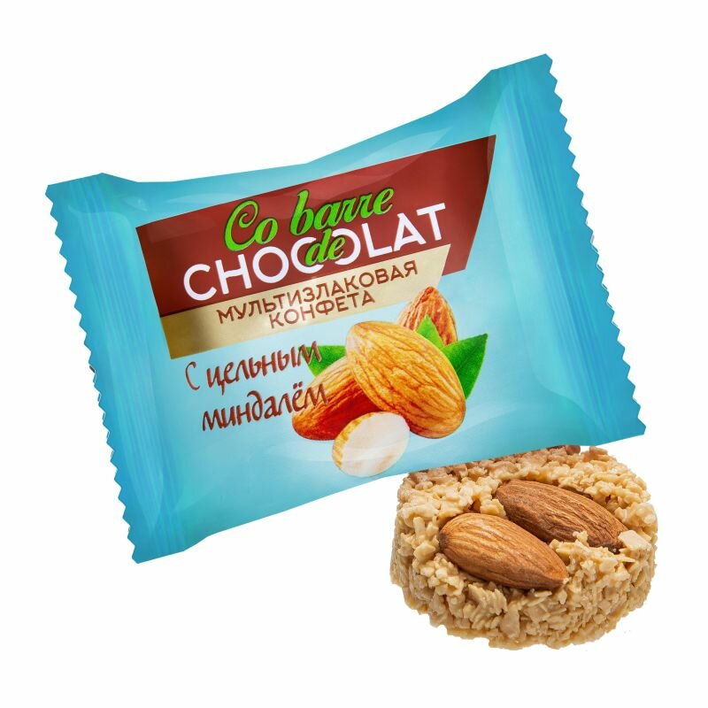 Co barre DE CHOCOLAT Конфеты мультизрновые с цельным миндалем, 1 кг