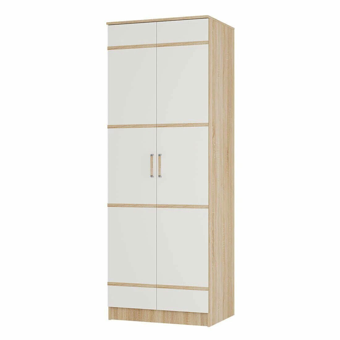 Шкаф 2-х створчатый платяной «Сакура», дуб сонома/белый (800х611х2216)