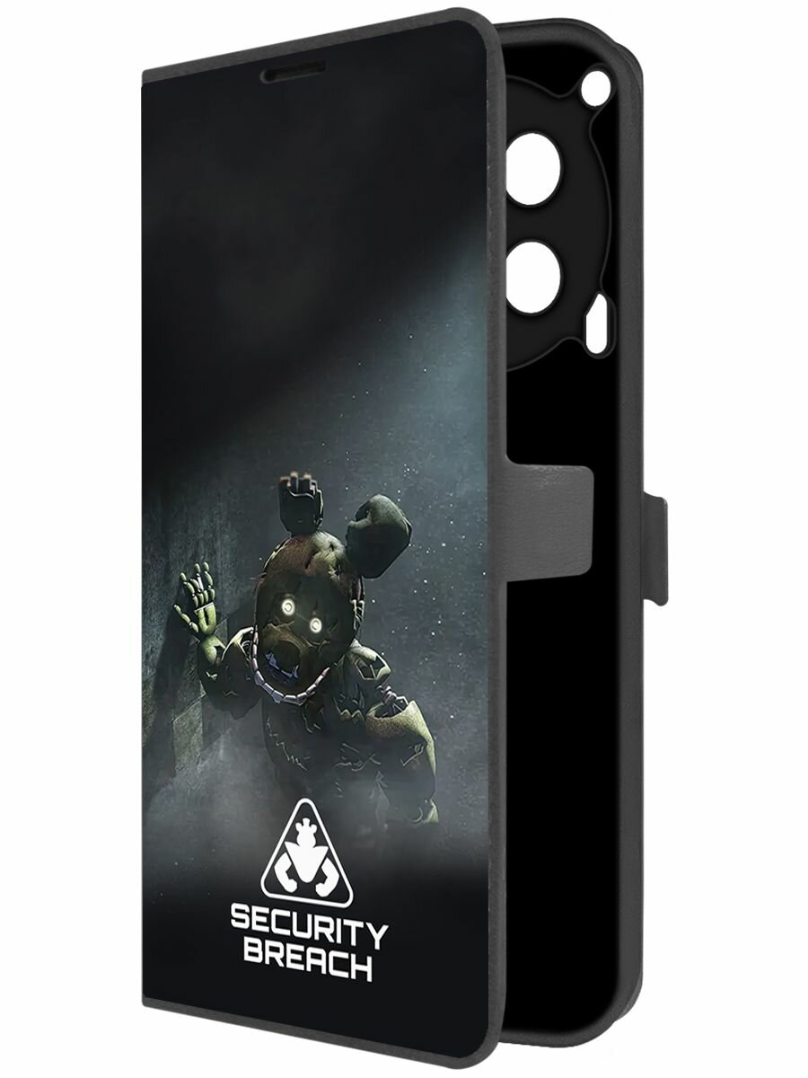 Чехол-книжка Krutoff Eco Book для TECNO Camon 30 фнаф - Нарушение безопасности (черный)
