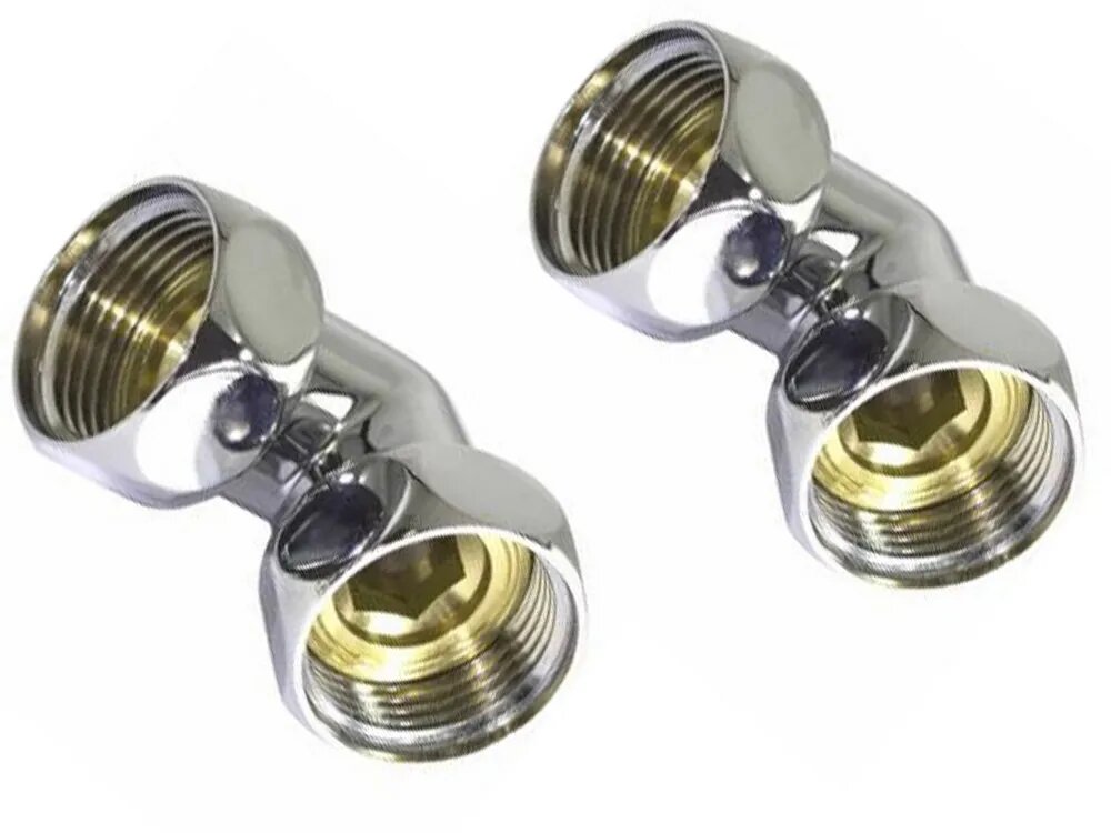 Американка угловая 1х1 вн-вн хром для полотенцесушителя TIM (комплект 2шт) K9-LF044