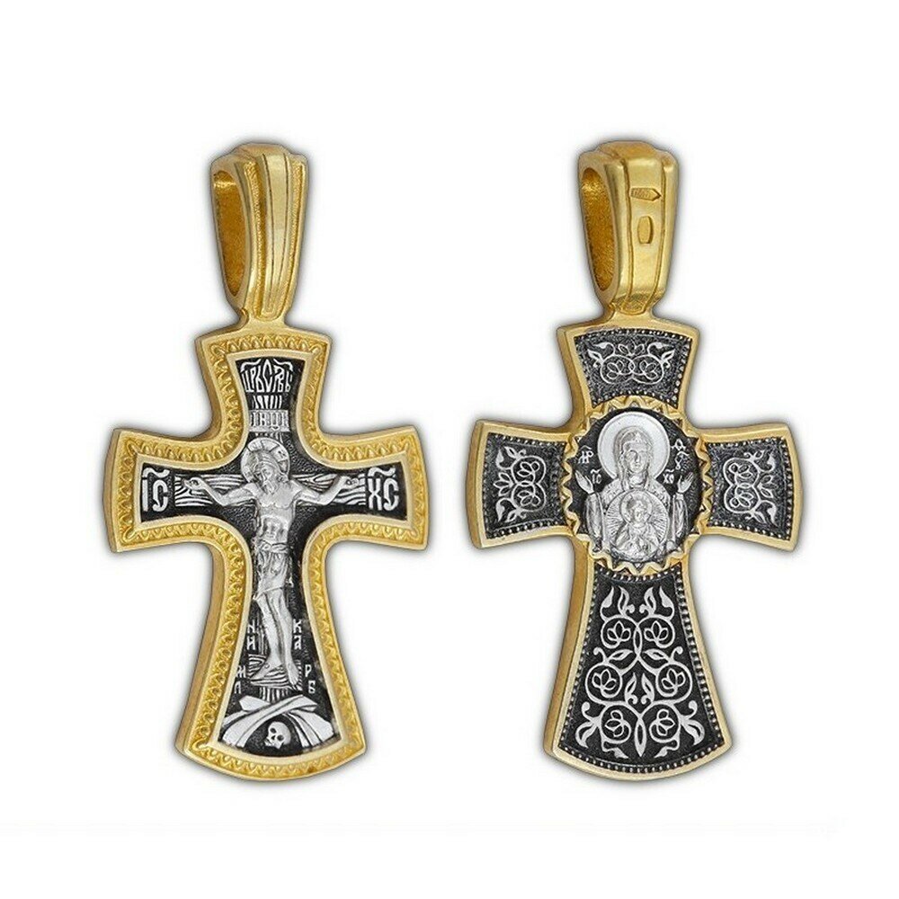 Крестик, серебро, 925 проба, чернение