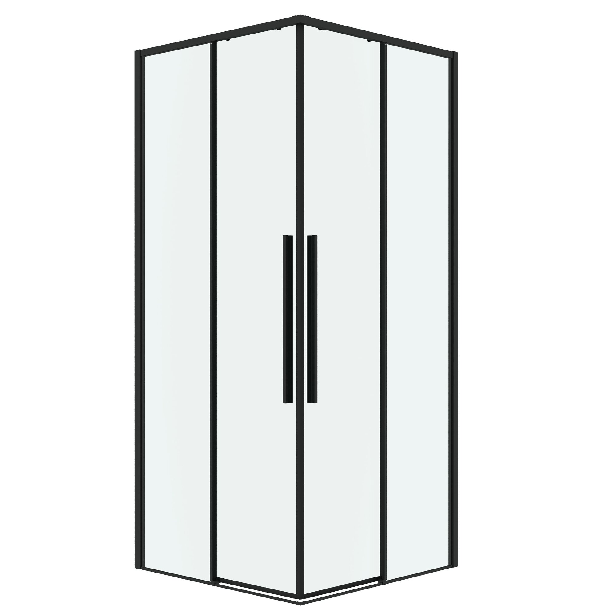 Душевое ограждение Grossman Galaxy 300. K33.01.9090.21.00 (90х90х195) квадрат, раздвижная, черный матовый, стекло прозрачное, 1 место