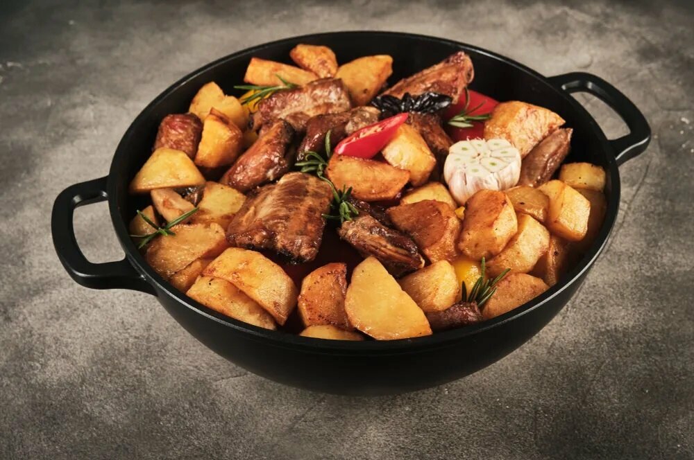 Казан Горница "Гранит", алюминий, мраморное покрытие, 4л, d28см, h10см