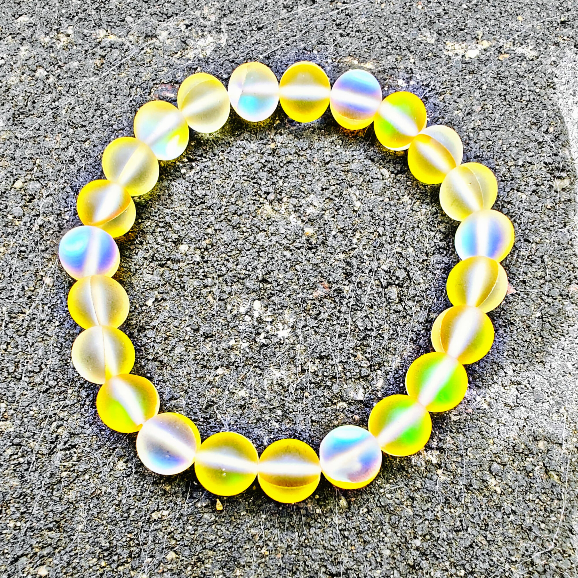 Браслет-нить, опал синтетический