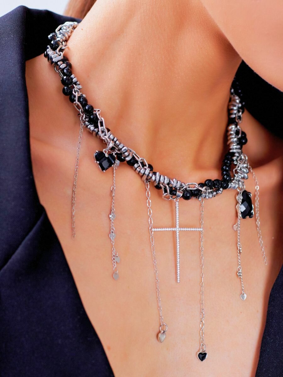 Колье, агат, гематит