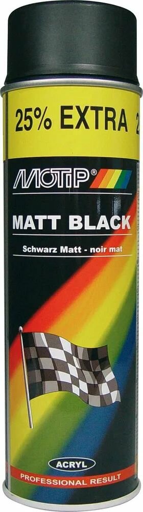 Эмаль универсальная акриловая MOTiP черная матовая 500мл 04006IG