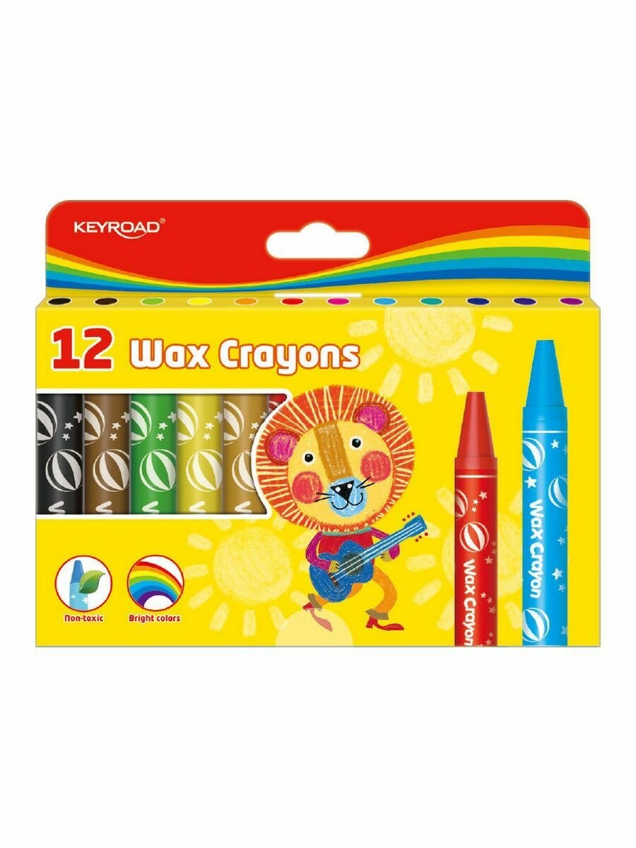 Восковые мелки Jumbo 12 цв, утолщенные, картонный футляр