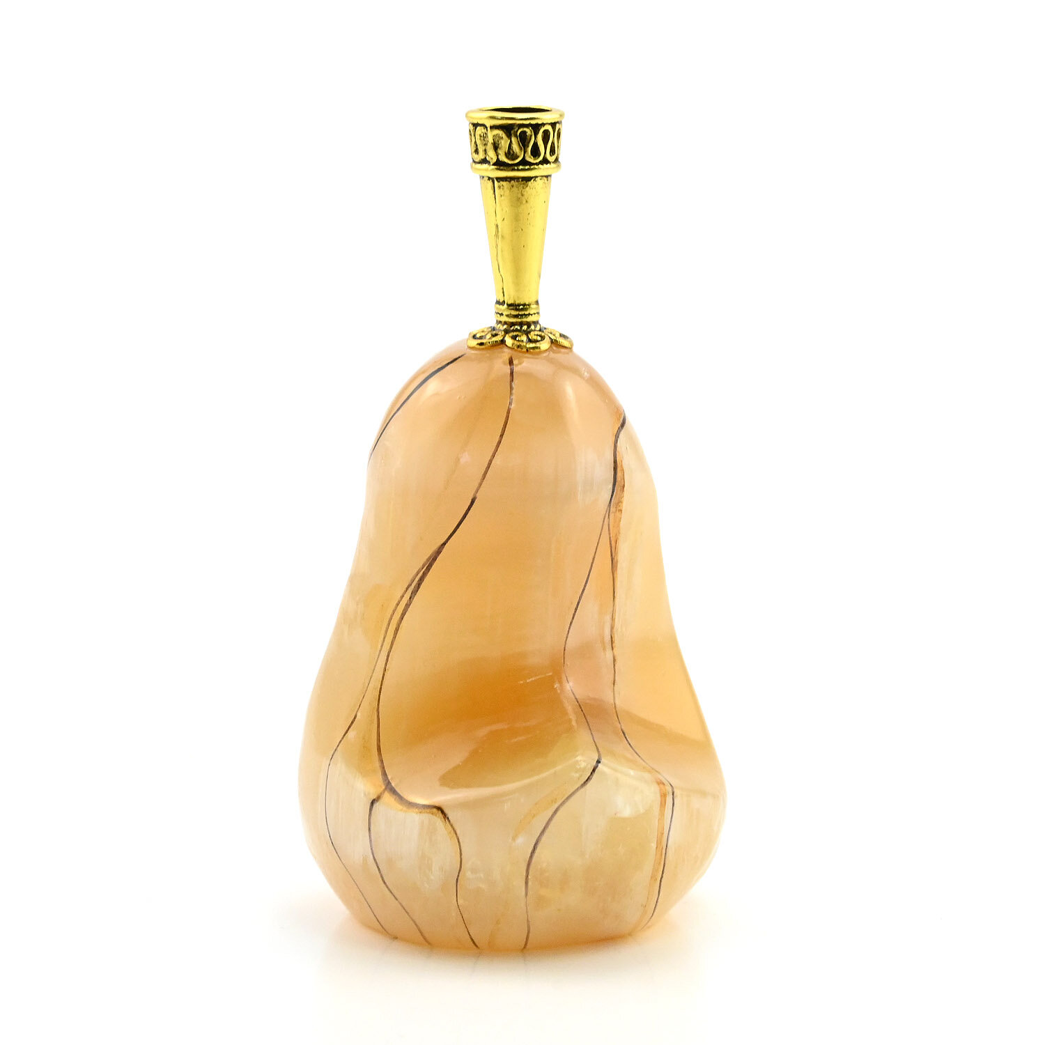 Подсвечник церковный из селенита №3 Пирамидка 45*41*77мм.