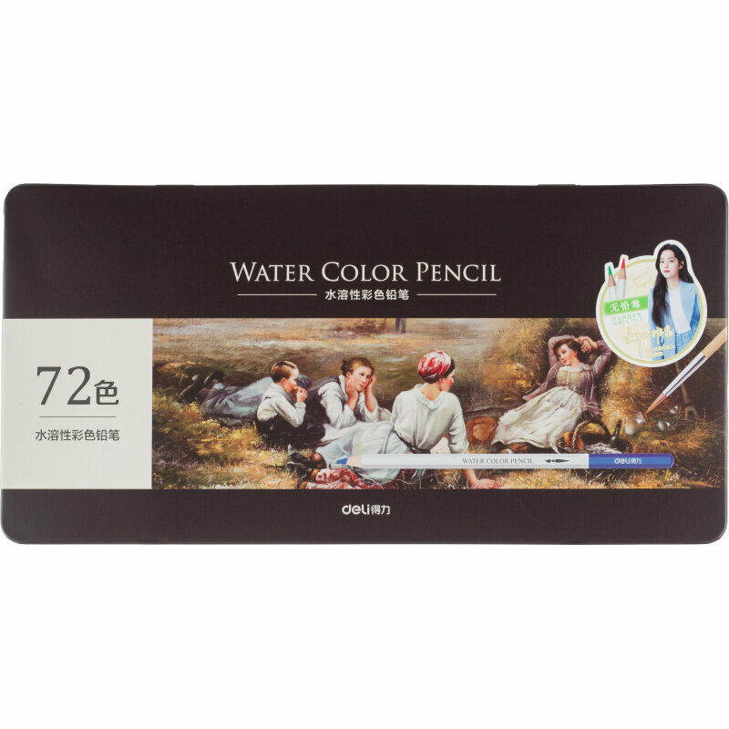 Карандаши акварельные Deli липа 72 цв/наб мет. кор. 6524, 1571761