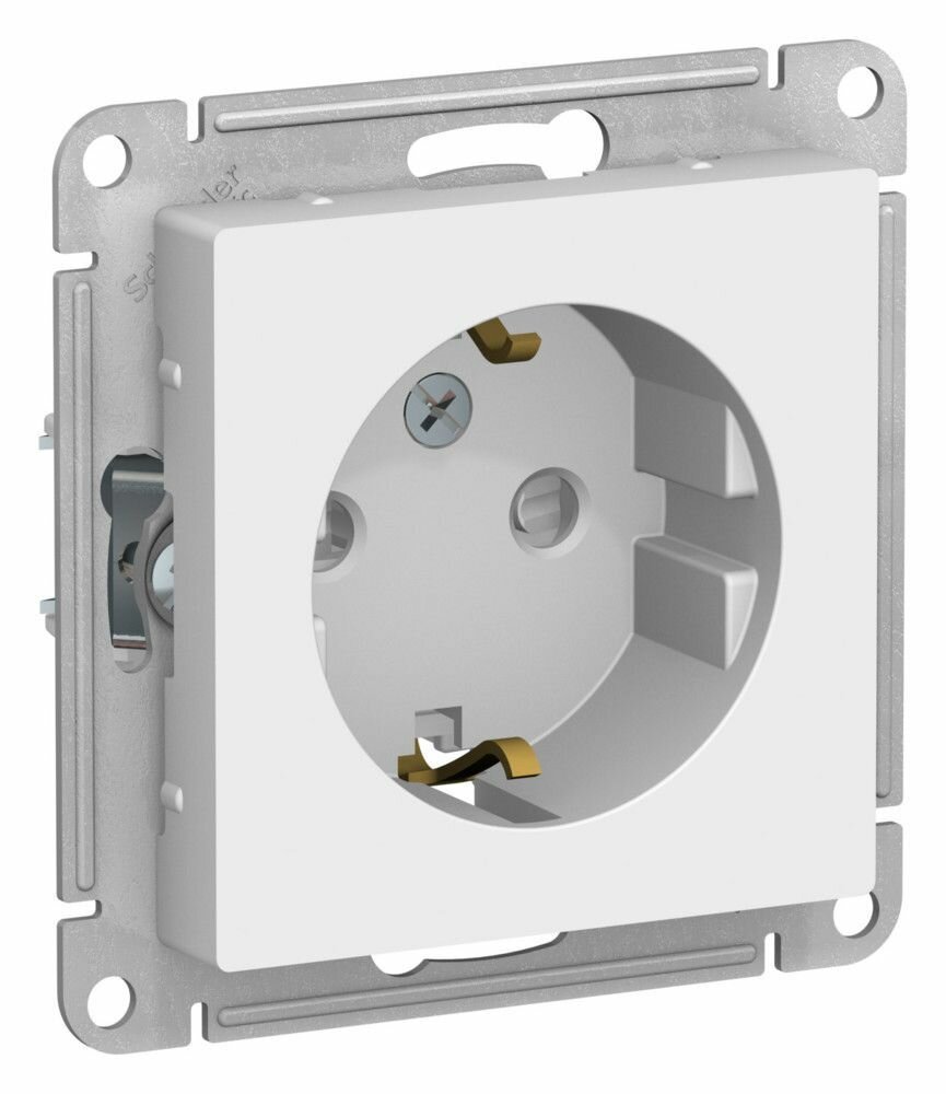 Systeme Electric AtlasDesign Лотос Розетка с заземлением со шторками, 16А, механизм, ATN001345