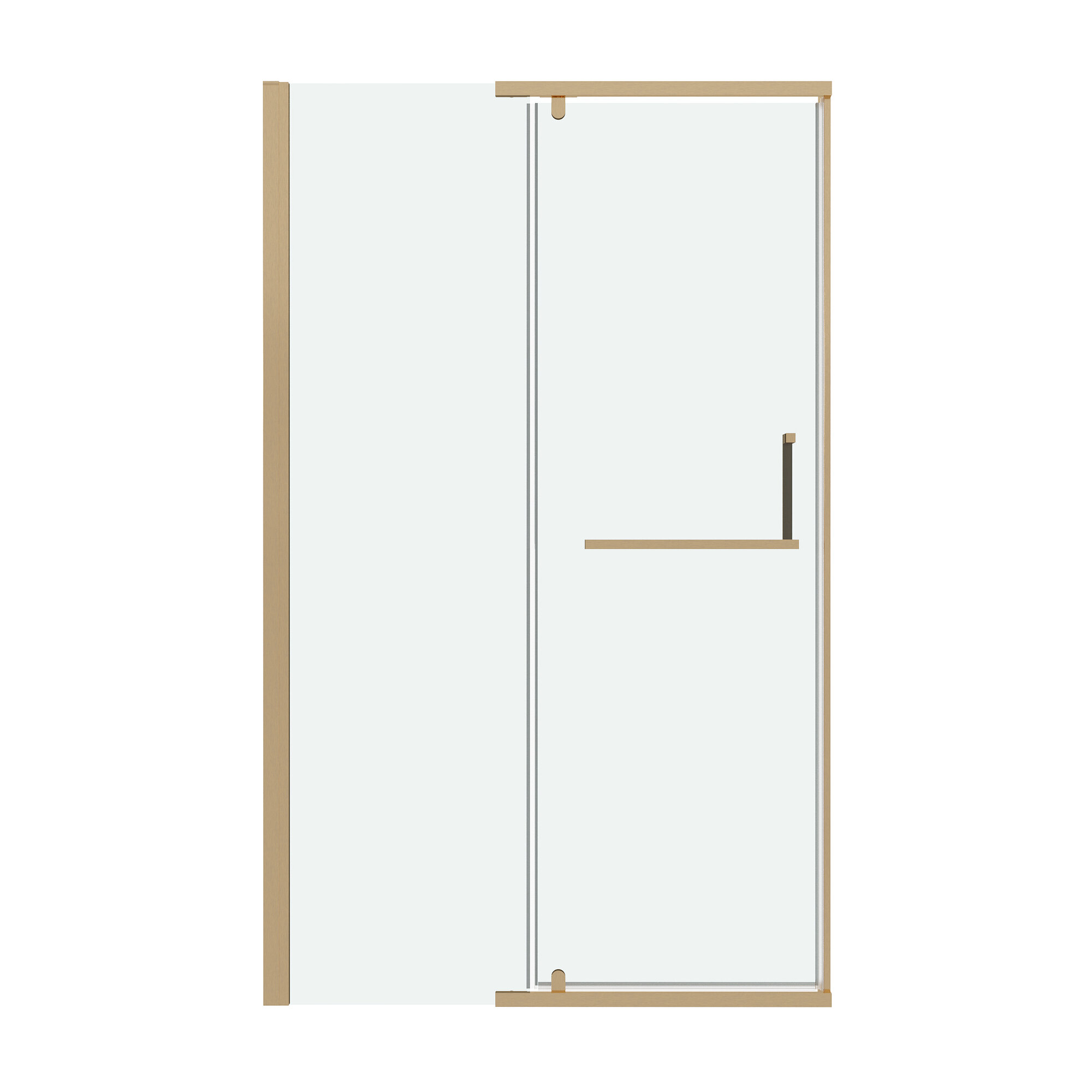 Дверь в нишу Grossman Pragma 100. K33.03.100.32.00 (100х195) золото сатин, стекло прозрачное, распашная, 1 место