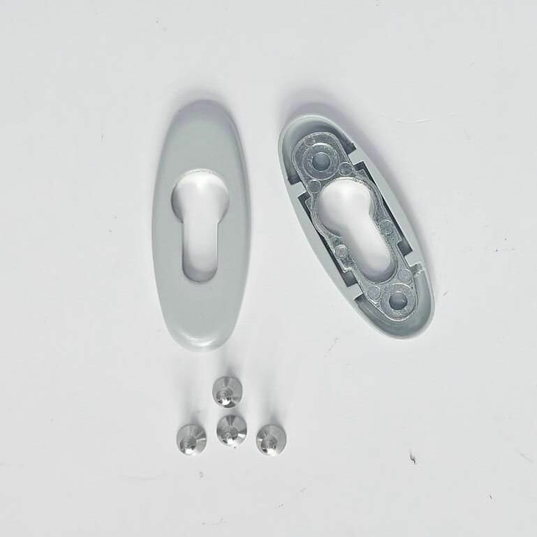 Накладки дверные на цилиндр замка STUBLINA для дверей (пара), светло-серые (RAL9006)