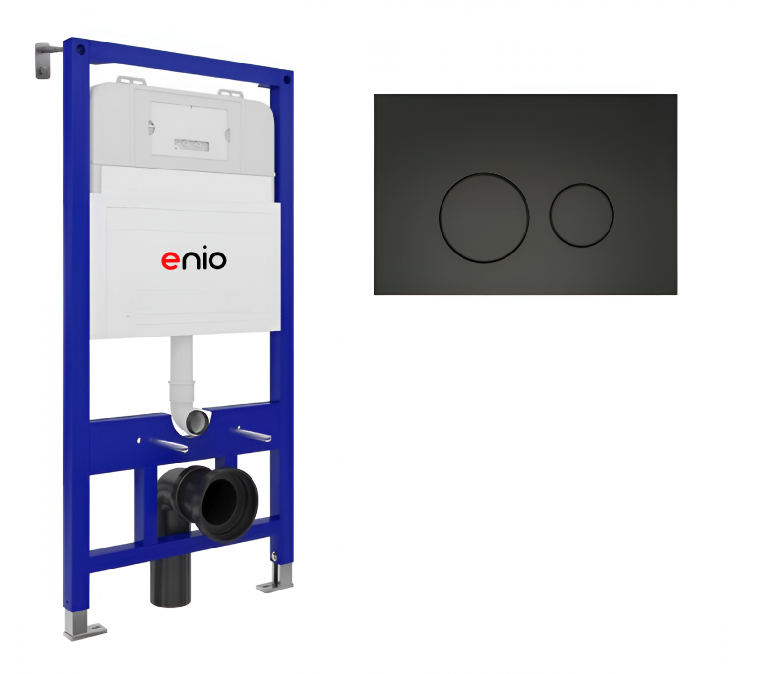 Система инсталляции для подвесных унитазов Enio Tecnico 52 с кнопкой Rotondo черной матовой